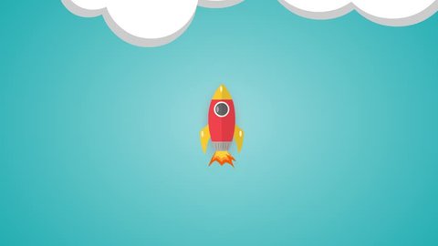 rocket launch animation video suitable infographics Stock Footage Video ...