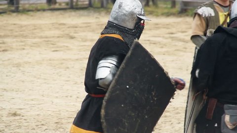 Medieval Knights Shaking Hands Respect Draw Stock Footage Video (100% ...