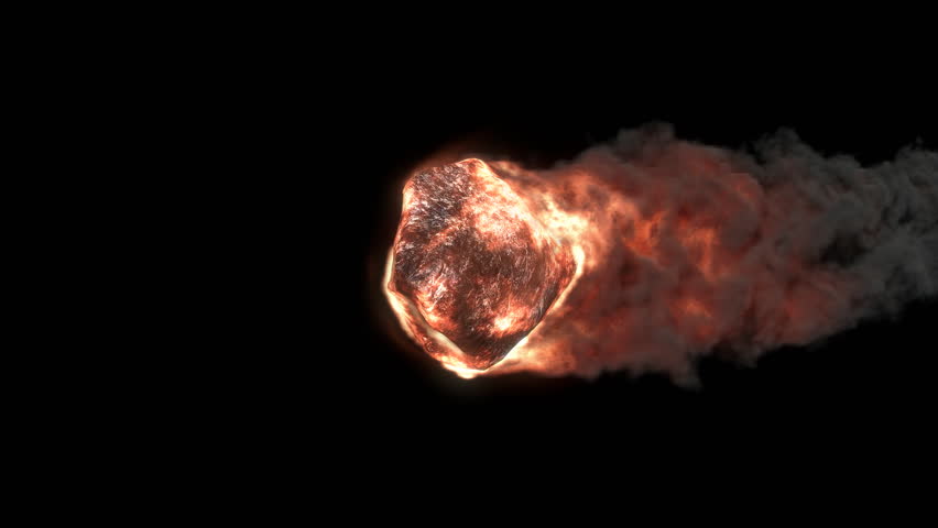 Burning Meteorite Leaves a Smoke Stock Footage Video (100% Royalty-free ...