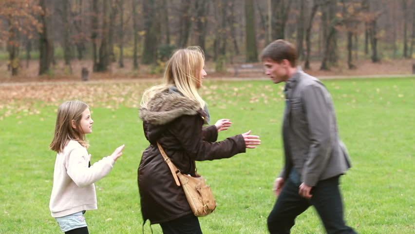 Young Dad Trying Catch Daughter While Stock Footage Video 100 Royalty