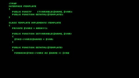 Programming Code Running Down Computer Screen Stock Footage Video (100% ...