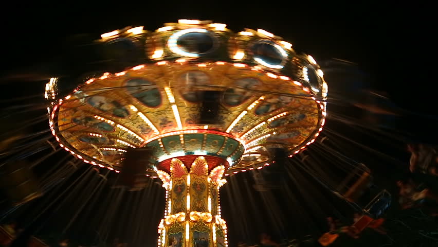 Fairground Carousel Spinning Round Stock Footage Video (100% Royalty ...