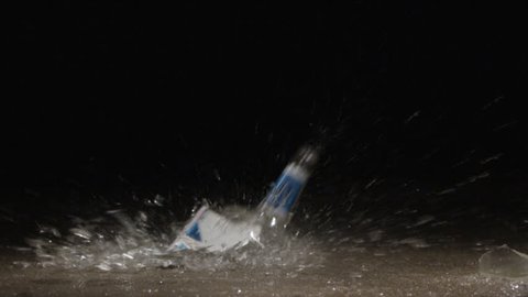 Slow Motion Glass Bottle Falling Smashing Stock Footage Video (100% ...