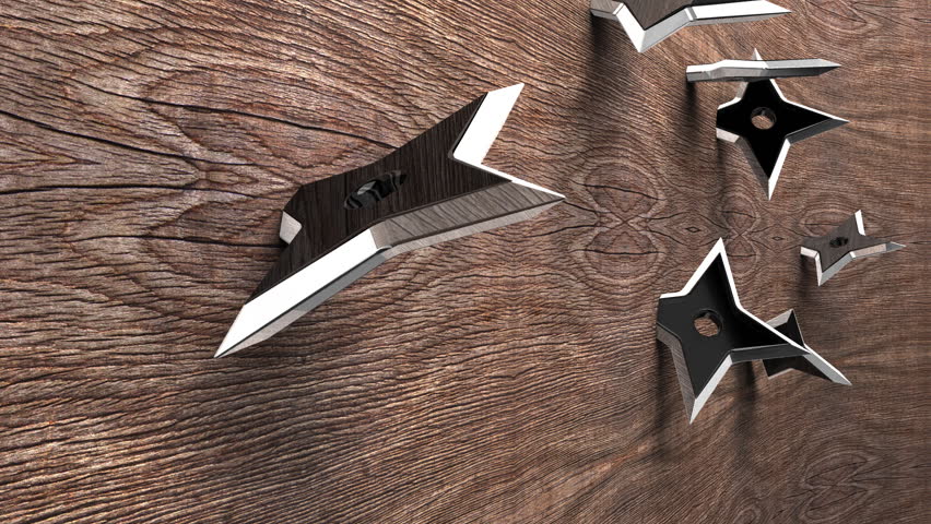 Throwing Stars On Wood Wall. Stock Footage Video (100% Royalty-free ...