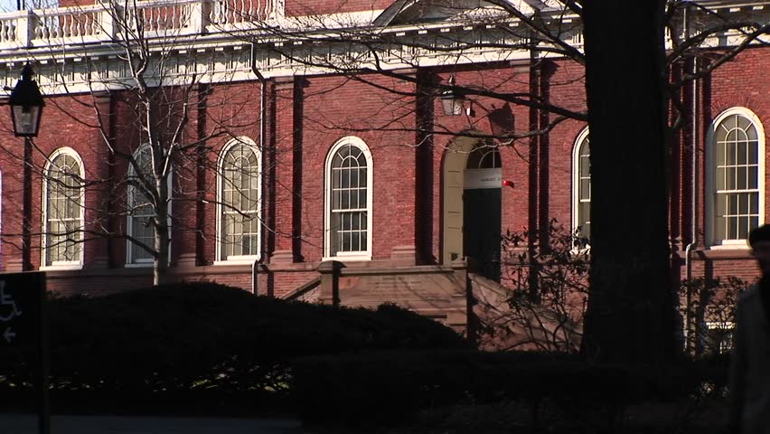colonial-style building on harvard university campus Stock Footage ...