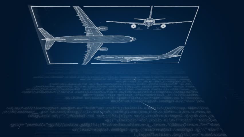 aircraft technical drawing time lapse Stock Footage Video (100% Royalty ...