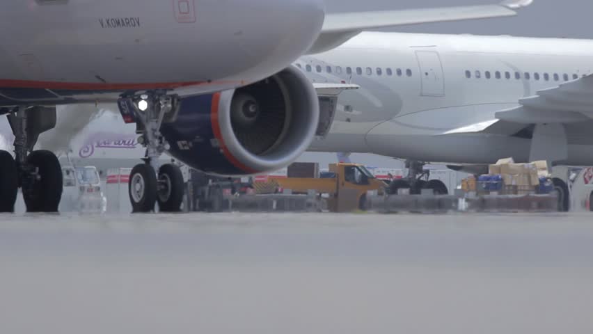 Airplanes Line-up On a Runway Stock Footage Video (100% Royalty-free ...