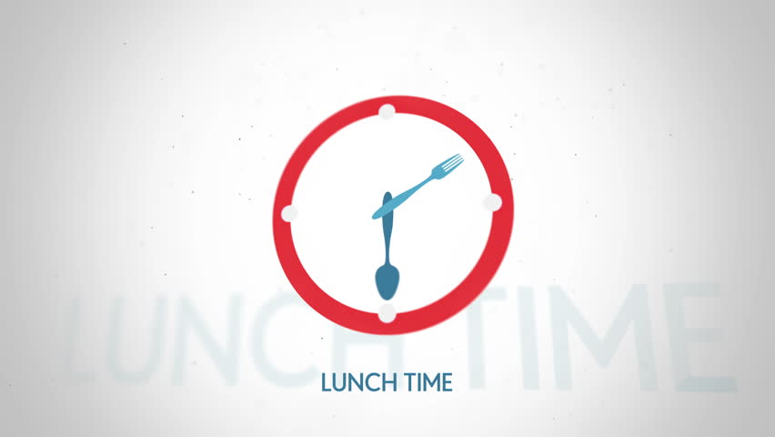 Lunch Time Clock Symbol Animation Stock Footage Video (100% Royalty ...