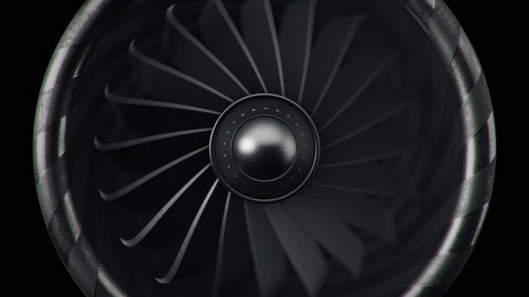 Animation Rotating Jet Engine Turbine Animation Stock Footage Video ...