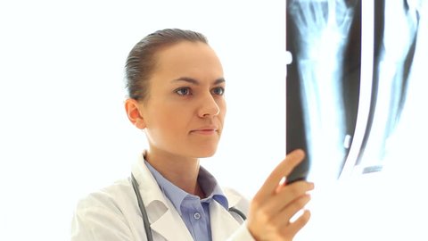 Attractive Radiologist Look Radiograph Isolated On Stock Photo 41782726 ...
