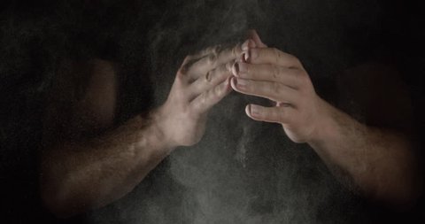 Slow Motion Closeup Athlete Hands Clapping Stock Footage Video (100% ...