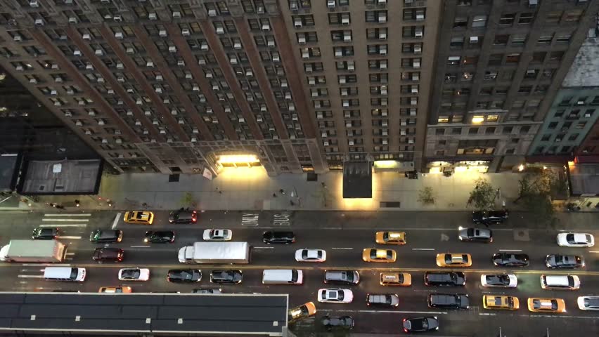 Manhattan Traffic, Overhead View from Stok Videosu (%100 Telifsiz ...