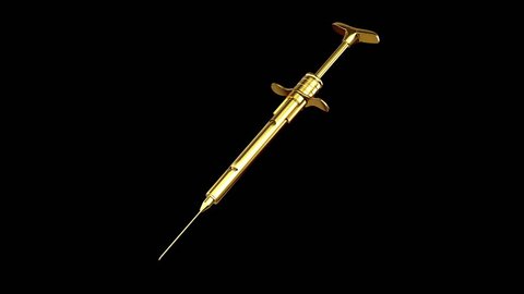 Golden Injection Syringe Stock Illustration 135510563