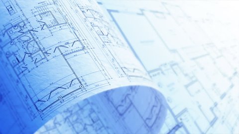 Architectural Drafting Blueprint Background Loop Stock Footage Video ...