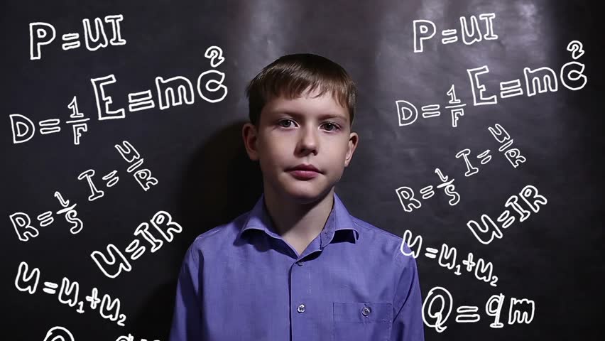 Teen Boy Thinks Formula Physics Stock Footage Video (100% Royalty-free ...