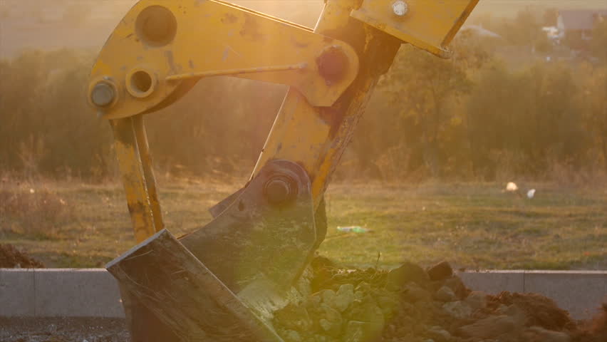 digger machine digging hole excavation canal Stock Footage Video (100% ...