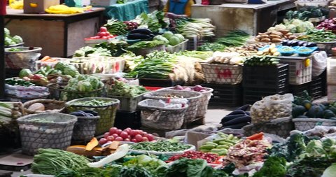 Oct 0920154k Large Outdoor Vegetable Trade Stock Footage Video (100% ...