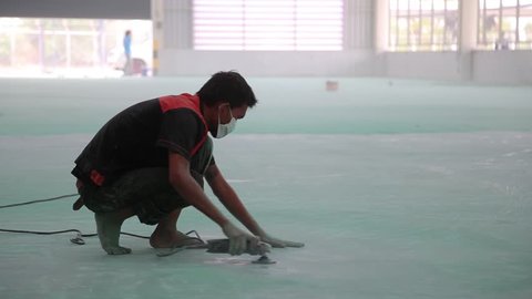 professional workers overalls working rock wool Stock Footage Video ...