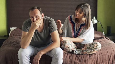 Wife Comforting Her Sad Depressed Husband Stock Footage Video (100% ...