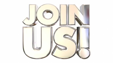 Join Us 3d Words Animation Club Stock Illustration 401479903