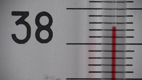 Thermometer Temperature Rising Around 38 Degree Stock Footage Video ...