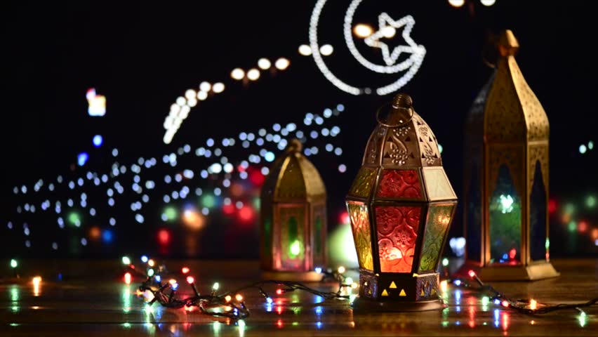 many illuminated arabian traditional ramadan lamps Stock Footage Video ...