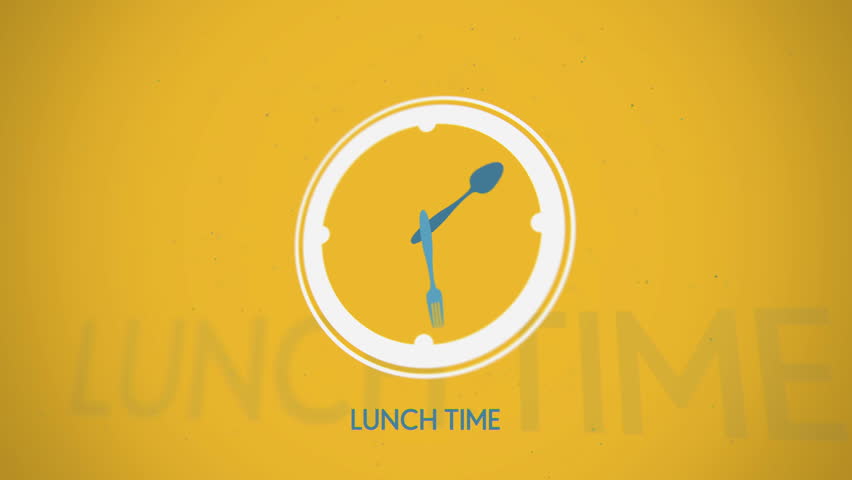lunch time clock symbol flat animation Stock Footage Video (100% ...
