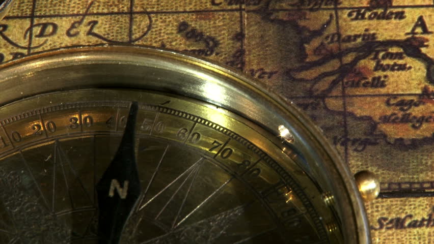 golden compass ancient map zoom Stock Footage Video (100% Royalty-free ...
