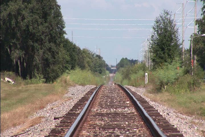 Railroad Track During Summer Ntsc Stock Footage Video (100% Royalty ...