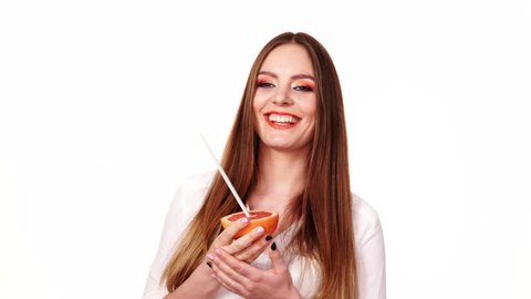 Woman Attractive Long Hair Girl Colorful Stock Footage Video (100% ...