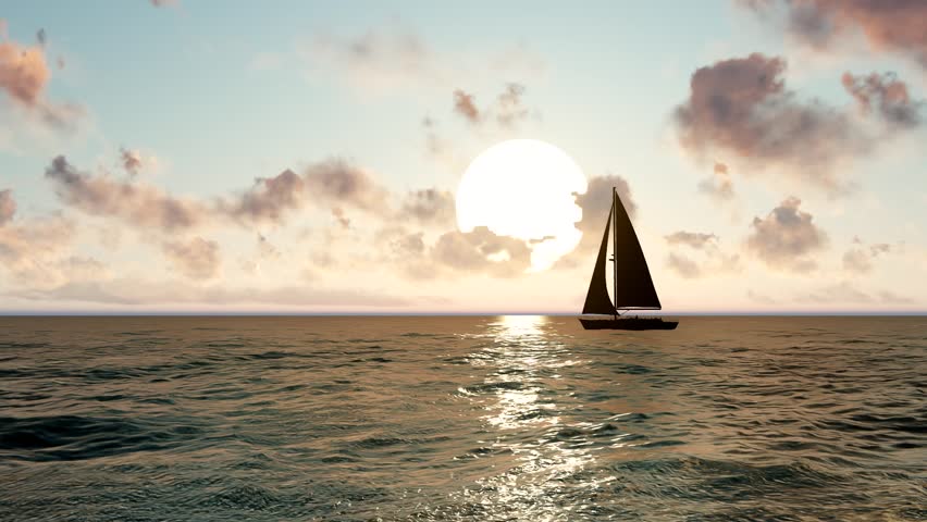 Flagship Sailing at Time Laps Stock Footage Video (100% Royalty-free ...