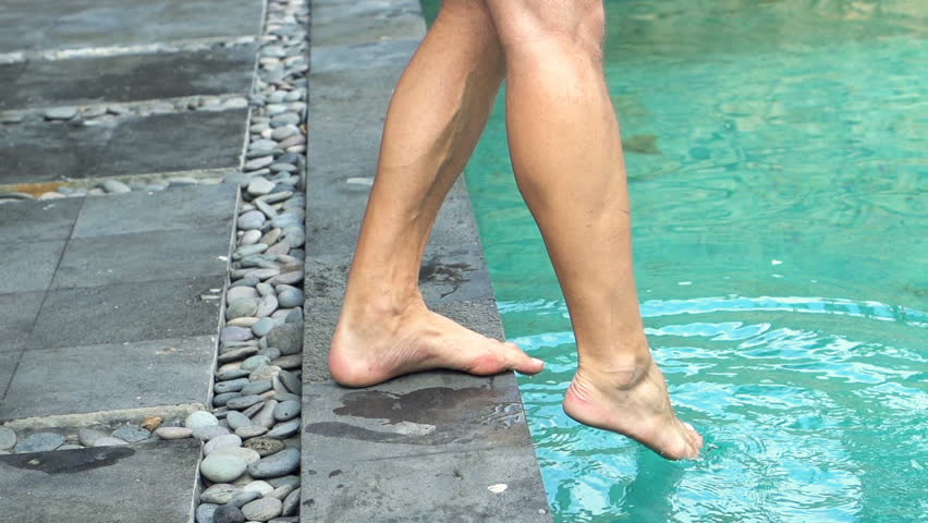 male feet playing water swimming pool Stock Footage Video (100% Royalty ...