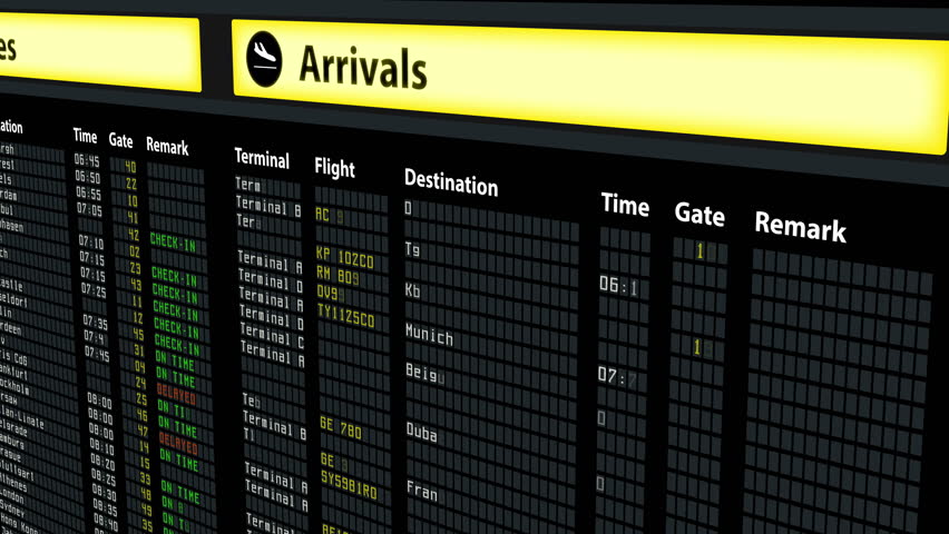 flight schedule board airport travel information Stock Footage Video ...