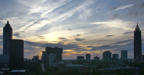 Atlanta Skyline Sun Set Time Lapse Stock Footage Video (100% Royalty ...