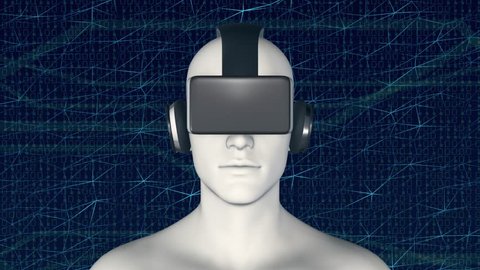 One 3d Man Virtual Headset Hud Stock Footage Video (100% Royalty-free ...