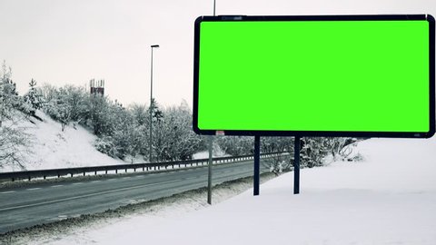 Street Billboard Green Screen Chroma Key Stock Footage Video (100% ...