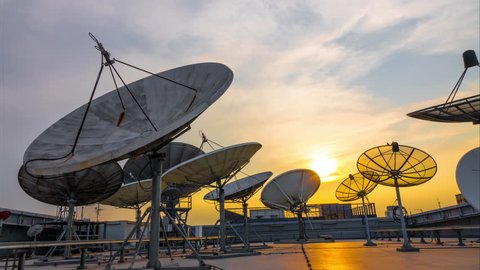 Time Lapse Satellite Dish Sunset Stock Footage Video (100% Royalty-free ...