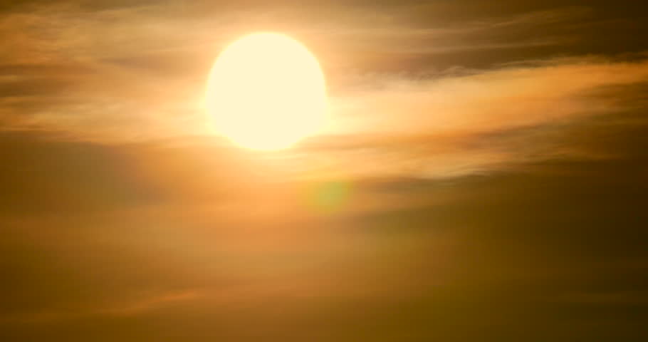 Sun at Sunset Sky. Glow Stock Footage Video (100% Royalty-free ...