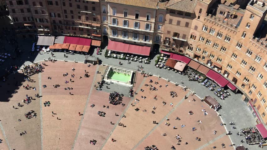 Panoramic Aerial View of Piazza Stock Footage Video (100% Royalty-free ...