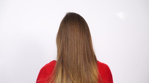 woman turning around smiling pretty happy Stock Footage Video (100% ...