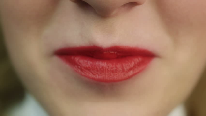 Attractive Woman Nervously Biting Lips, Stock Footage Video (100% ...