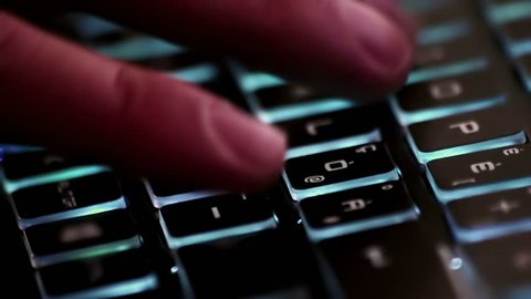 Closeup Typing Action On Notebook Keyboard Stock Footage Video (100% ...