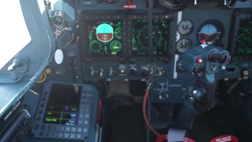 russian military airplane cockpit view Stock Footage Video (100% ...