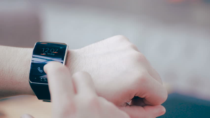 smartwatch on mans hand Stock Footage Video (100% Royalty-free ...