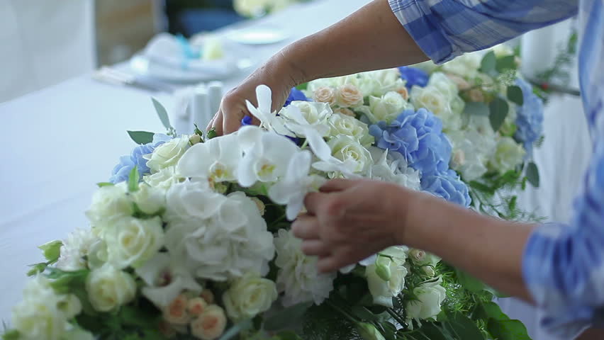 woman's hands fixing flowers bouquet florist Stock Footage Video (100% ...