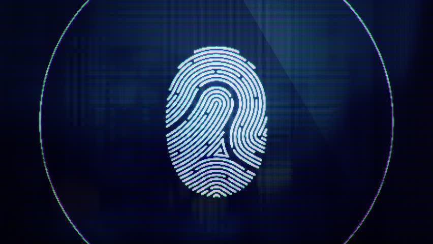 animation scanning analysis biometric data fingerprint Stock Footage ...