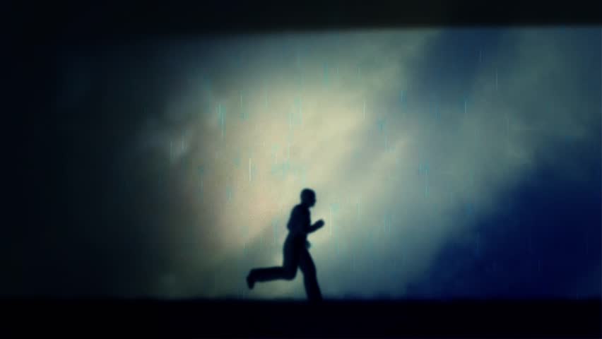 Man Running Under a Lightning 库存影片视频（100% 免版税）16092568 | Shutterstock