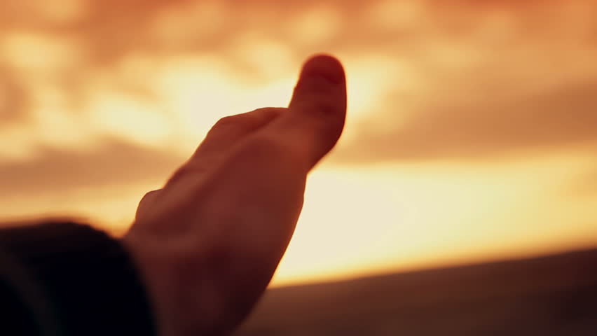 Human Hand in the Sunset Stock Footage Video (100% Royalty-free ...