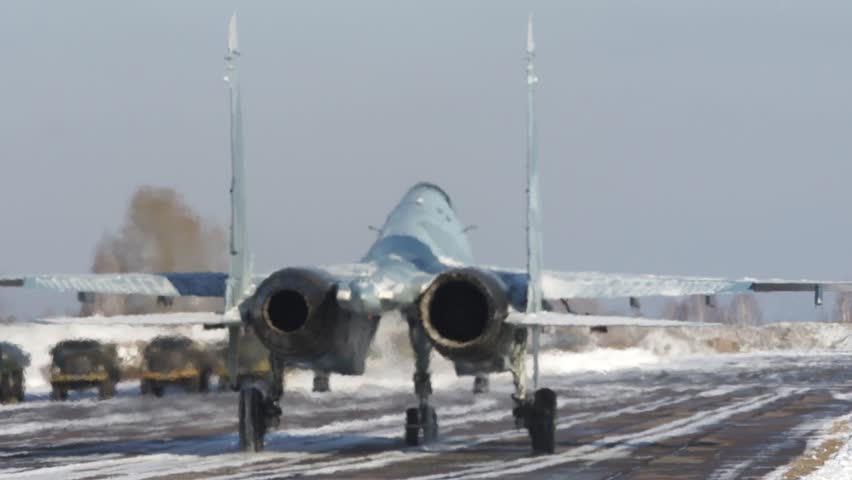 Military Fighter Jet Taking Off Rear Stock Footage Video (100% Royalty ...