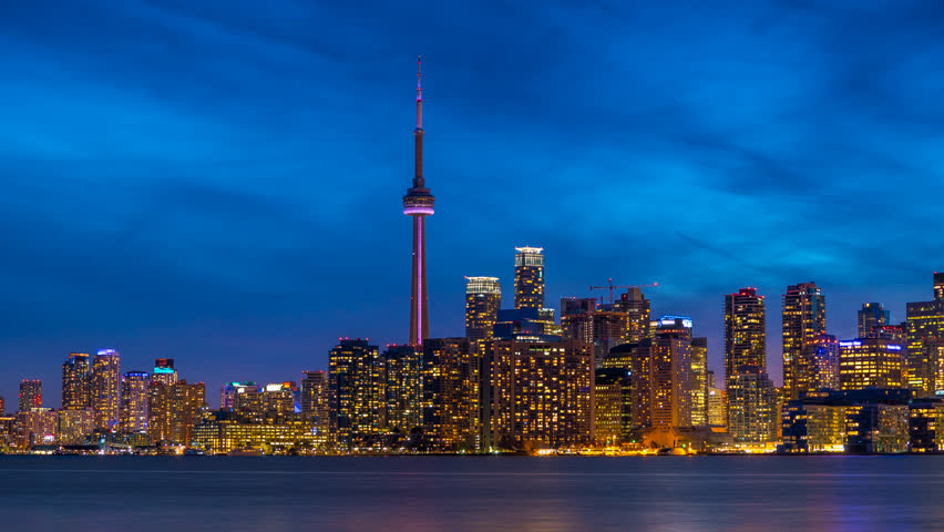 skyline toronto canadian flag Stock Footage Video (100% Royalty-free ...